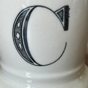 Anthropologie | Dining | Anthropologie Monogram Mug Letter C Black And ...